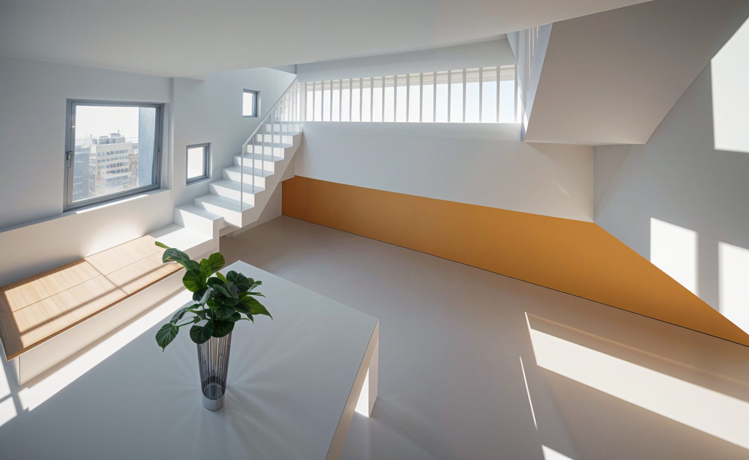 modernist interior from the top render architecture